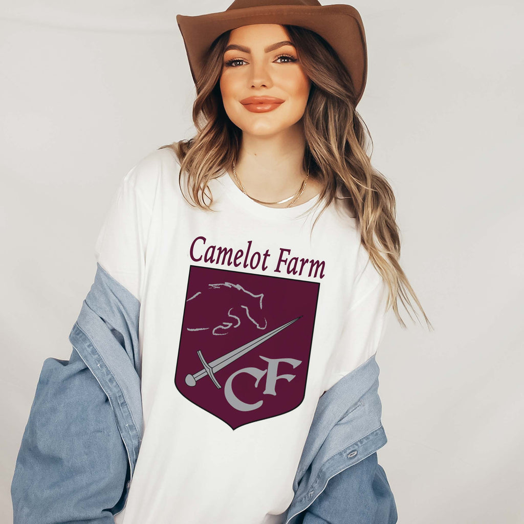 Camelot Farms Solid Maroon Crest Tee - Limeberry Designs