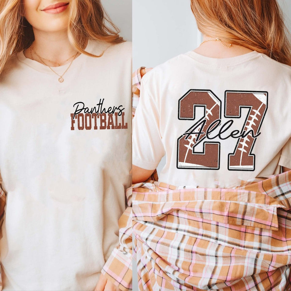 Custom Football Tee with Name & Number by Limeberry Designs