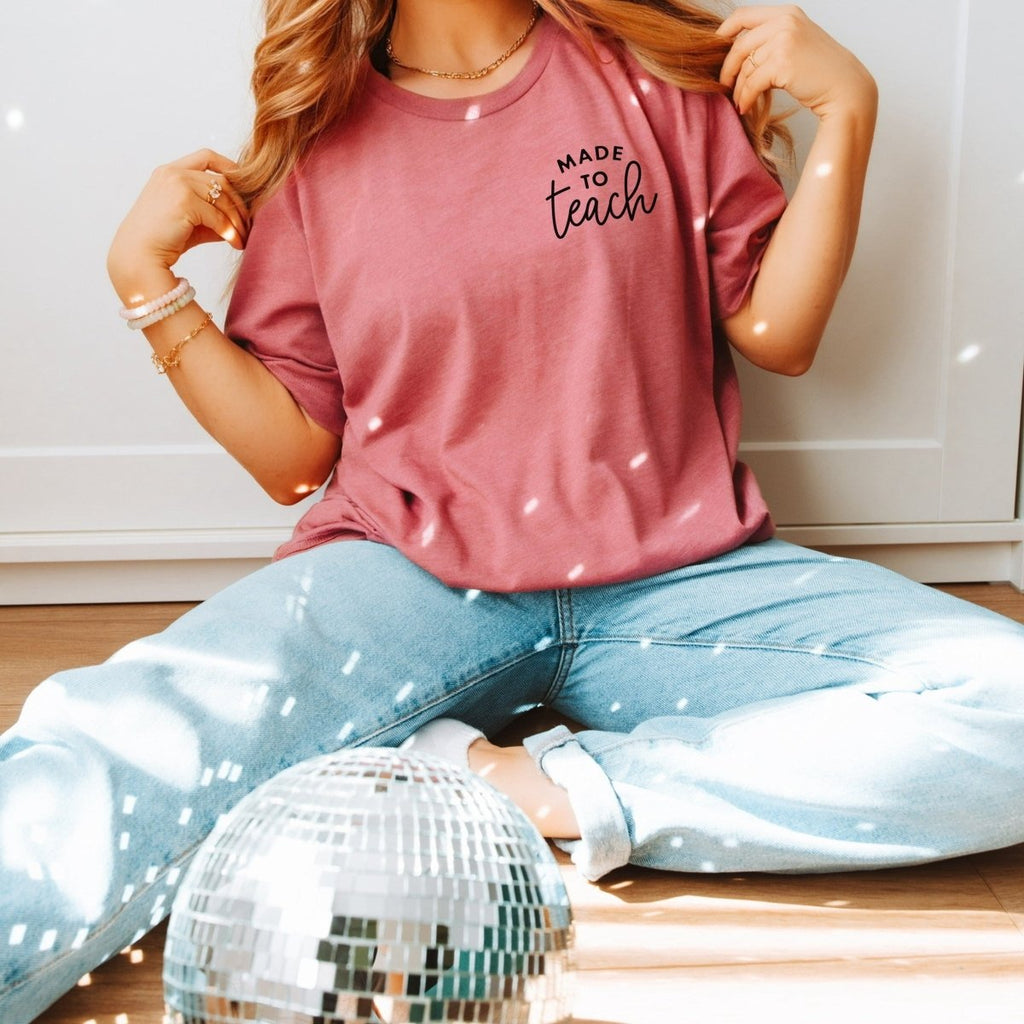 Short Sleeve Tee Made to Teach Bella Graphic Tee – Limeberry Designs