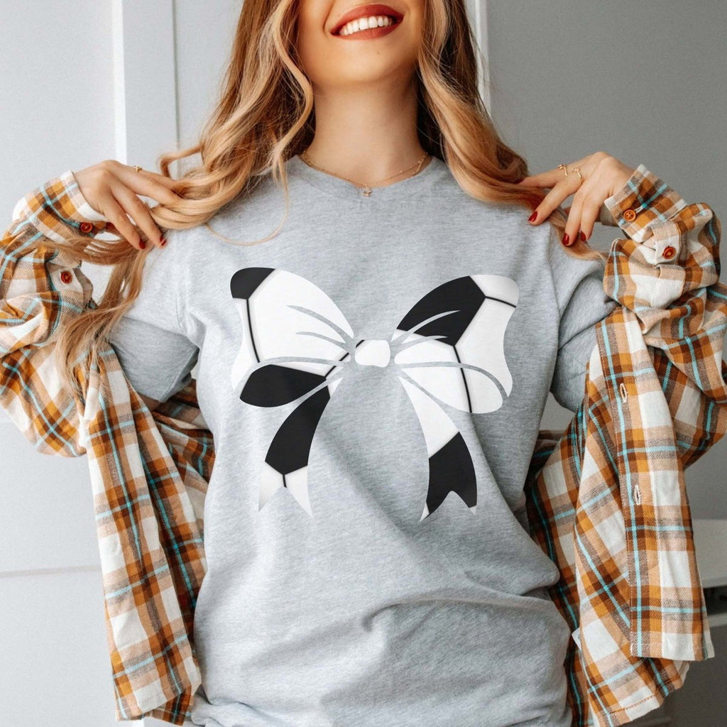 Soccer Bow Tee - Trendy and Fun Design – Limeberry Designs